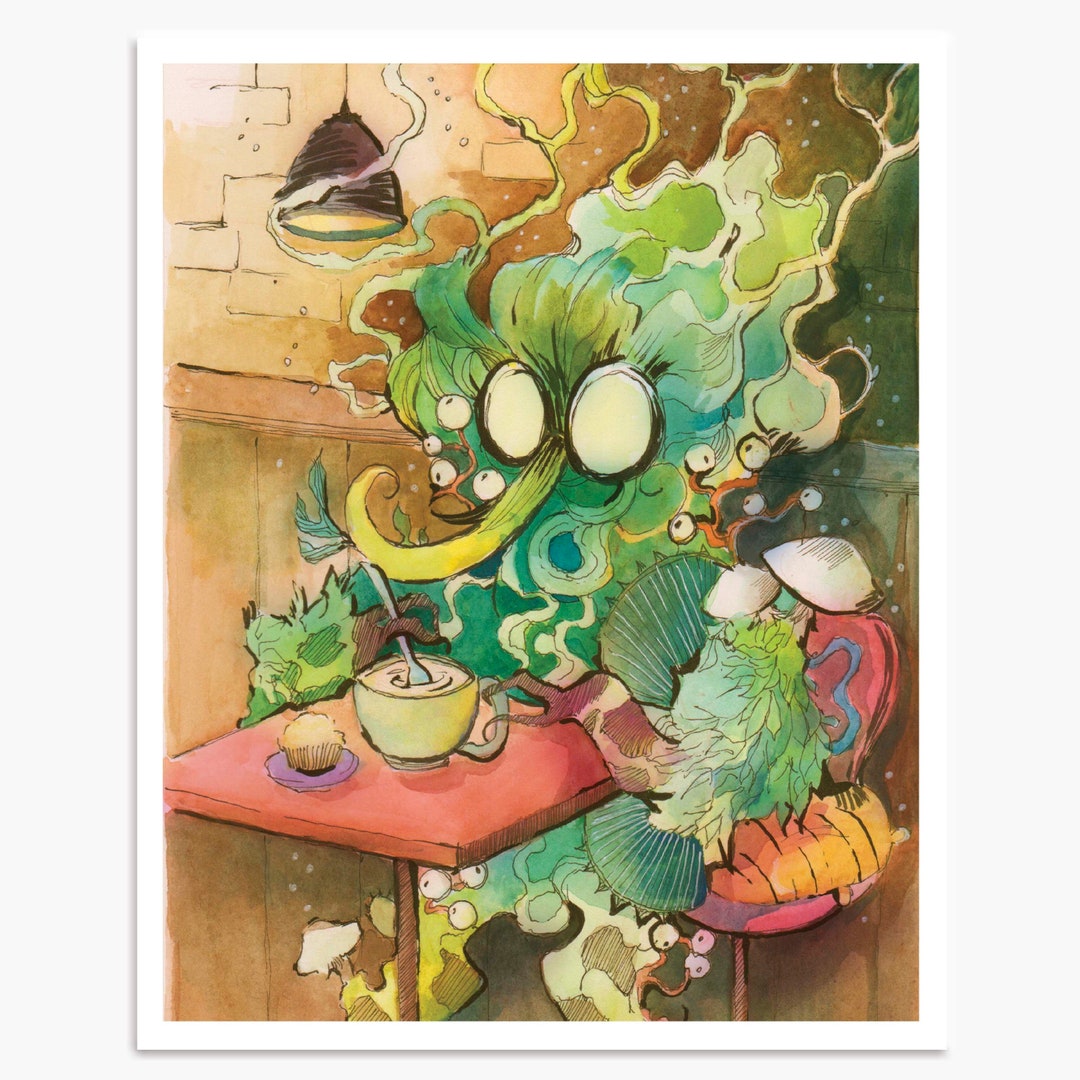 Coffee Monster 8x10 Art Print - Etsy
