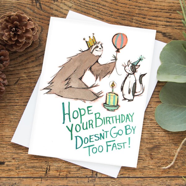 Funny Sloth Sayings for a Birthday Card - Etsy