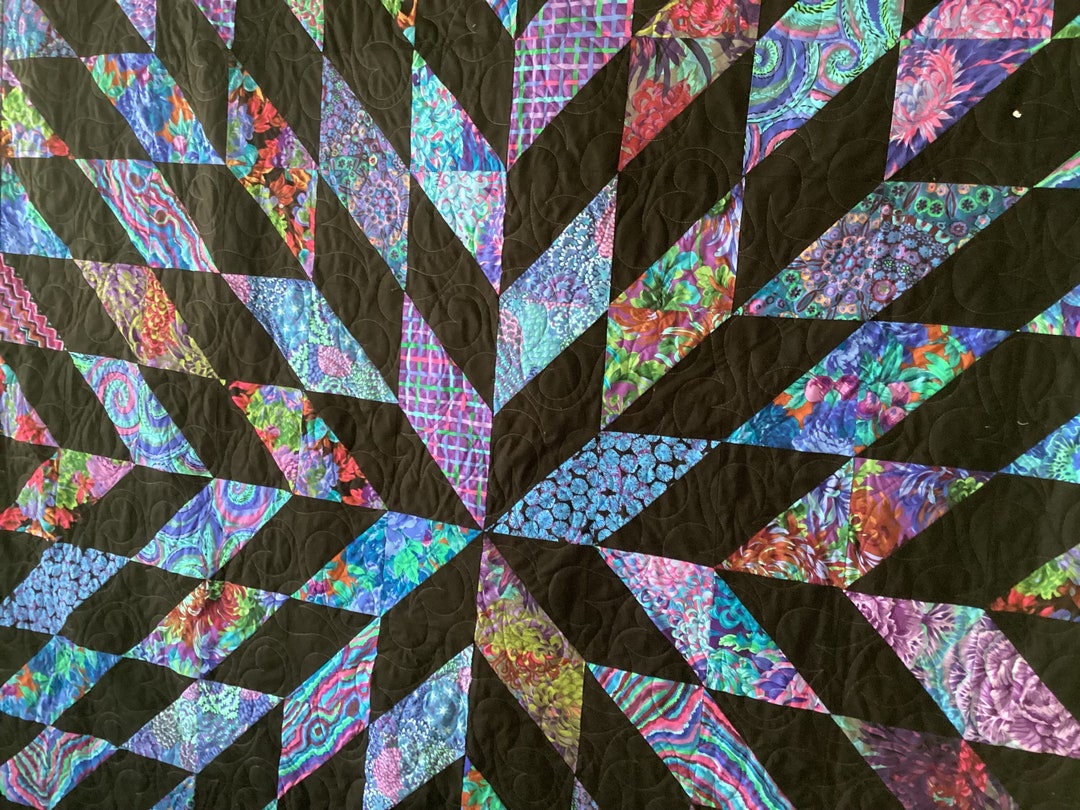A Modern Quilt in Shades of Blue. the Colours Are Vivid and Colourful ...