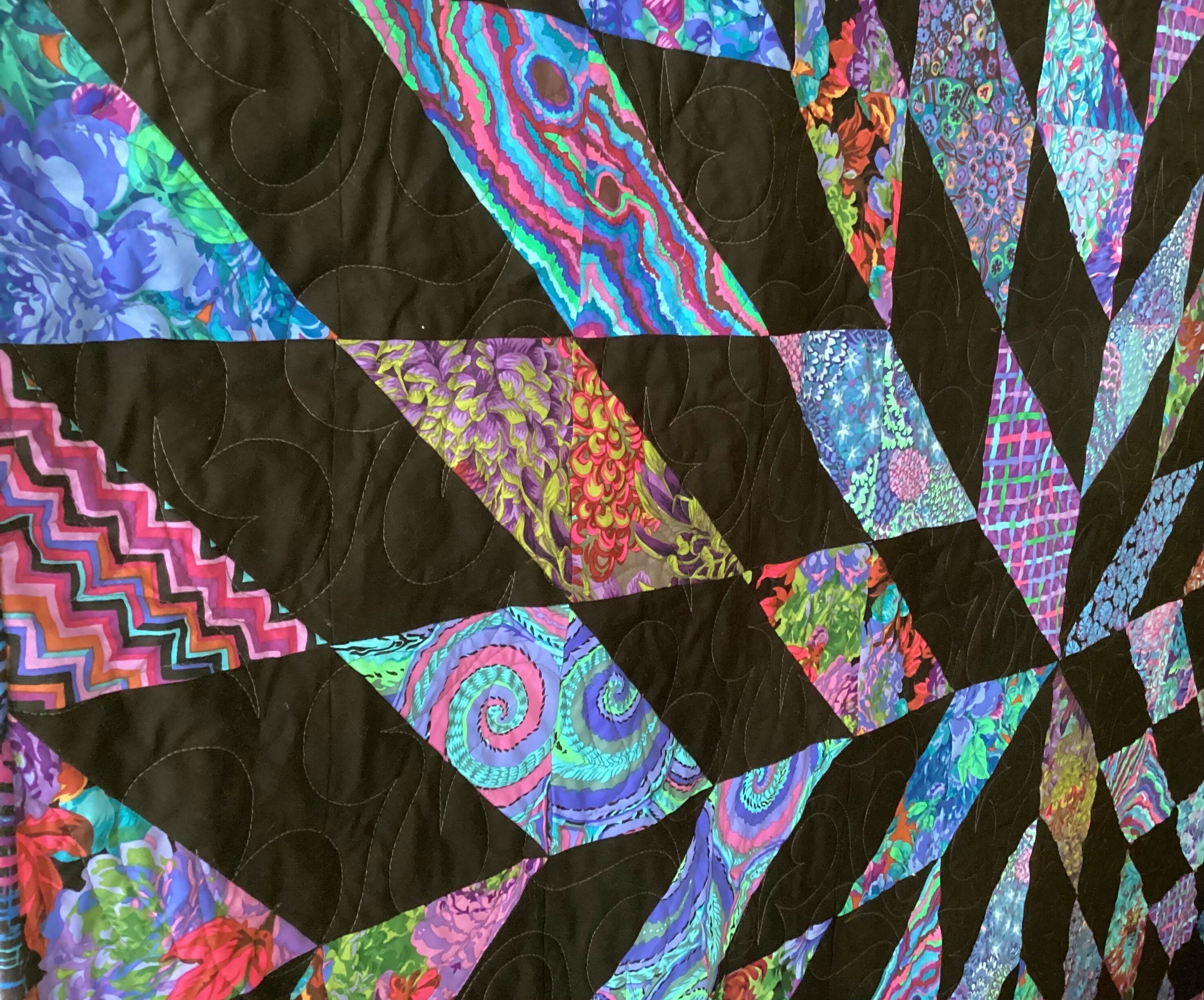 A Modern Quilt in Shades of Blue. the Colours Are Vivid and Colourful ...