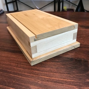 Small Dovetail Slide Top Box in Poplar Cosmetic 2nd - Etsy
