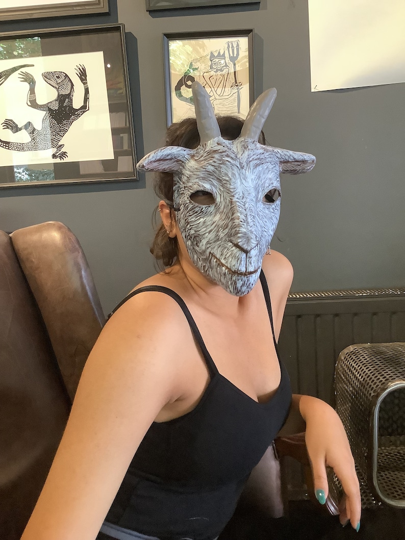 Goat Paper Mâché Mask. Perfect For: Home Decor, Costume Parties, Wall ...