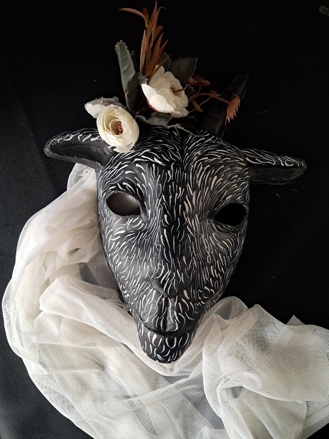 Majestic Paper Mâché Goat Mask. One of a Kind. - Etsy