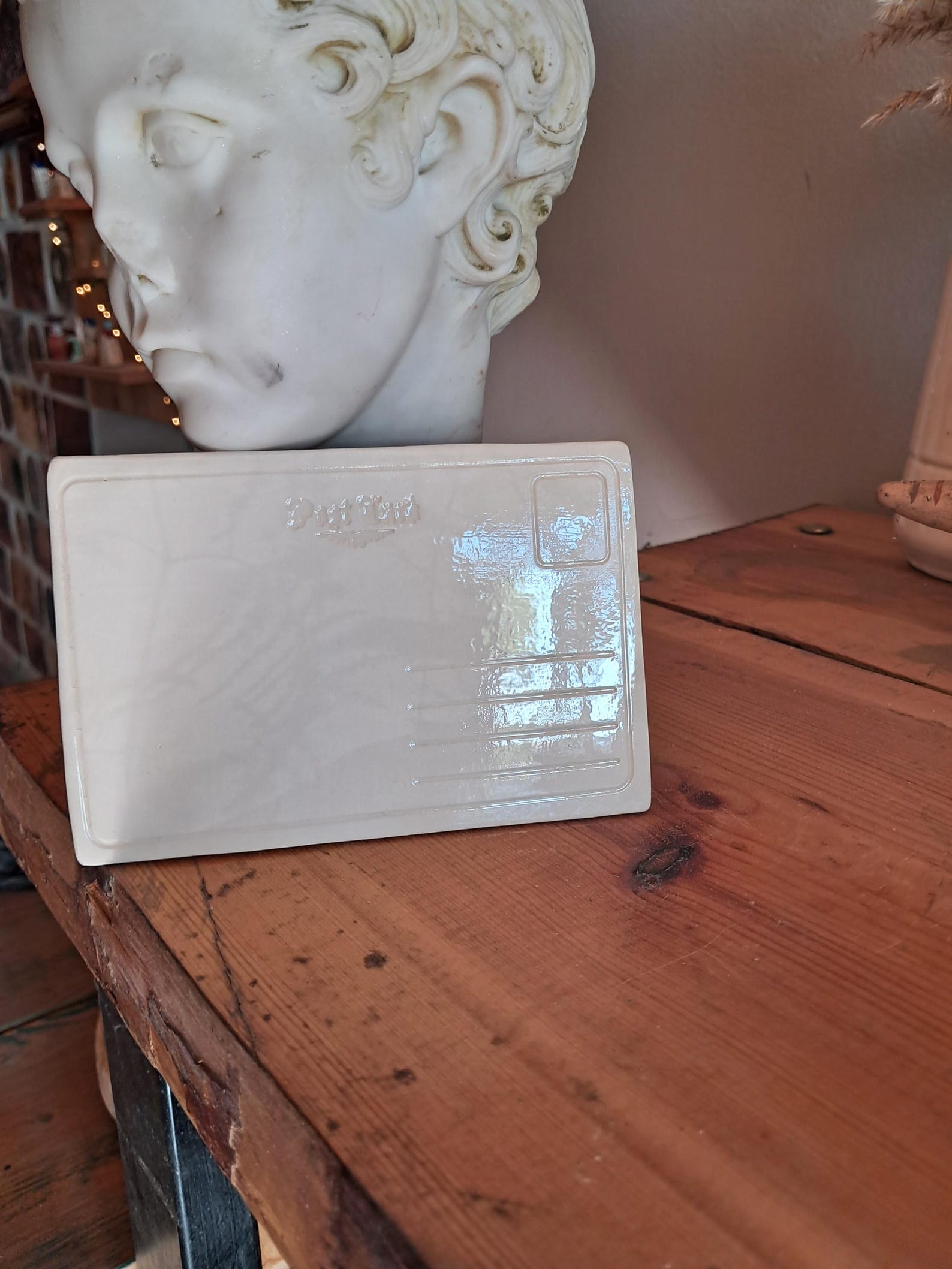 Ceramic Envelope Formed Vase, Note Holder. / an Empty Ceramic Postcard ...