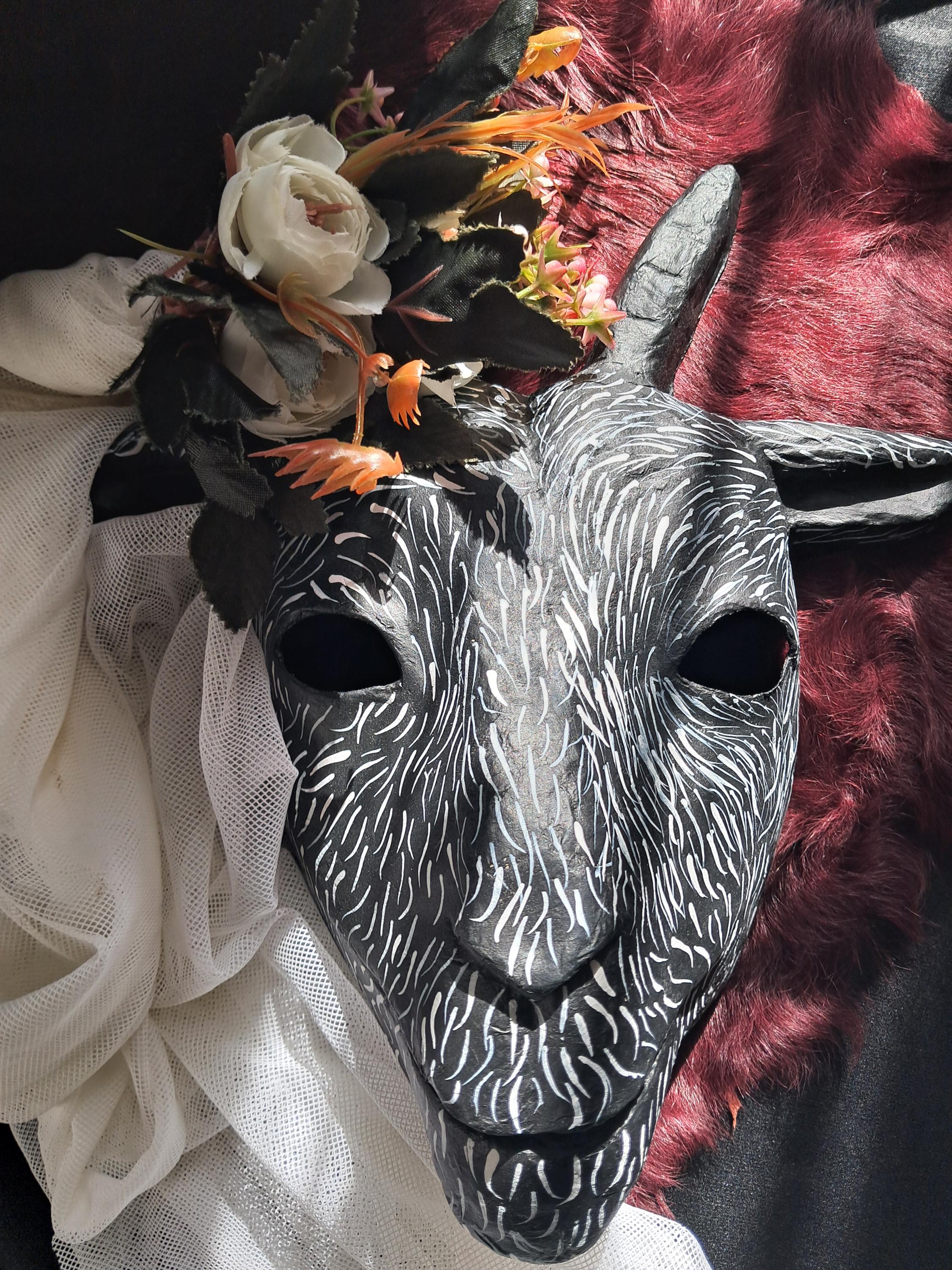 Majestic Paper Mâché Goat Mask. One of a Kind. - Etsy