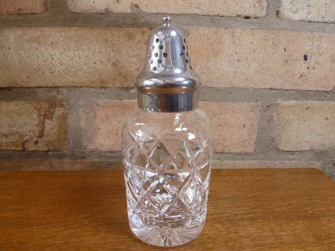 A Nice Vintage Silver Plated and Cut Glass Sugar Sifter or Shaker #2 - Etsy
