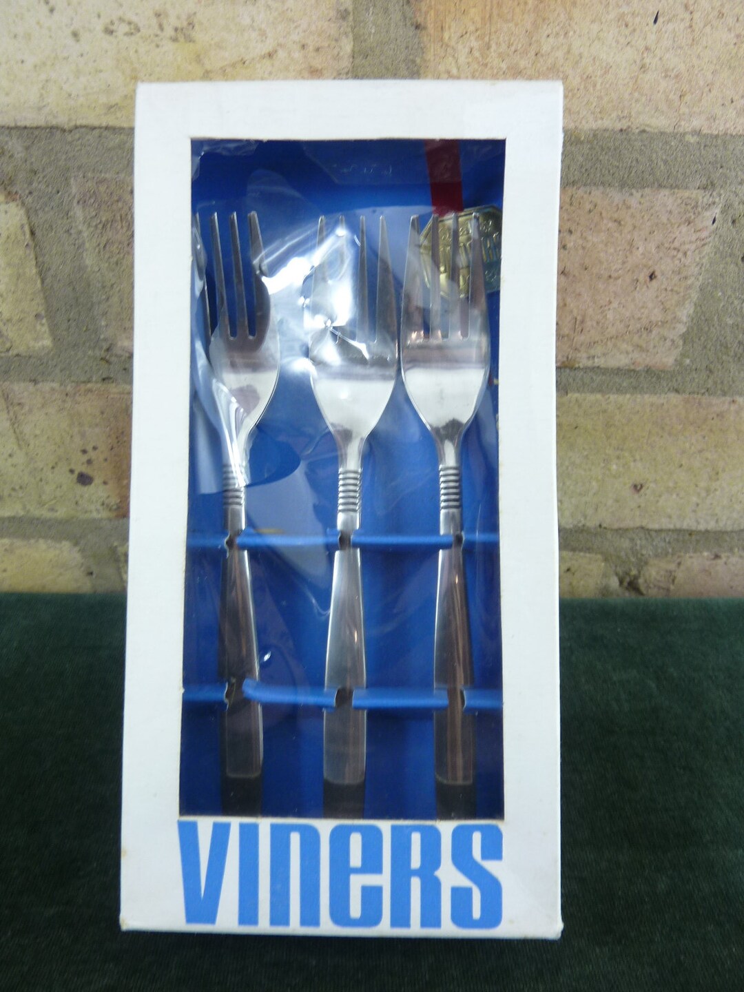 6 Vintage Viners Style Pattern Table Forks Stainless Steel Boxed and ...