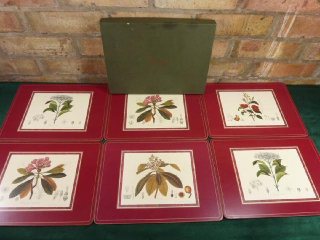 6 Nice Vintage Large Harrods Place Mats Flora Japonica Pattern - Etsy