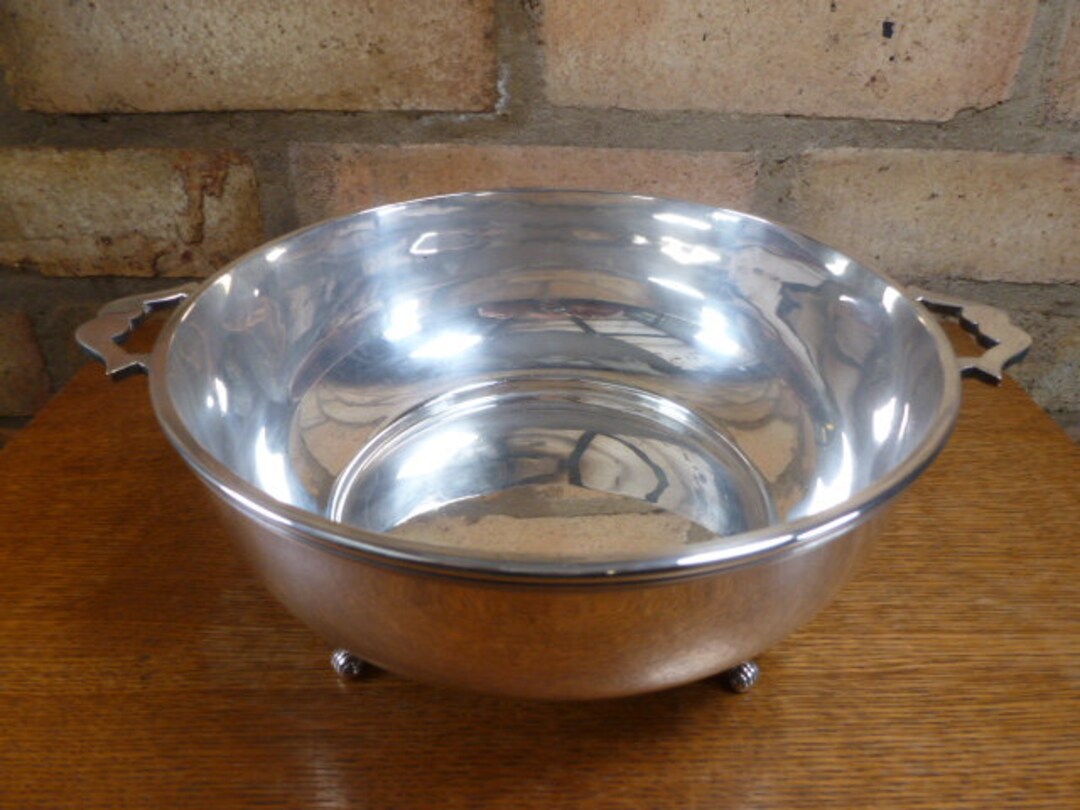 Nice Vintage 10" Goldsmiths & Silversmiths Round Serving Bowl Silver ...