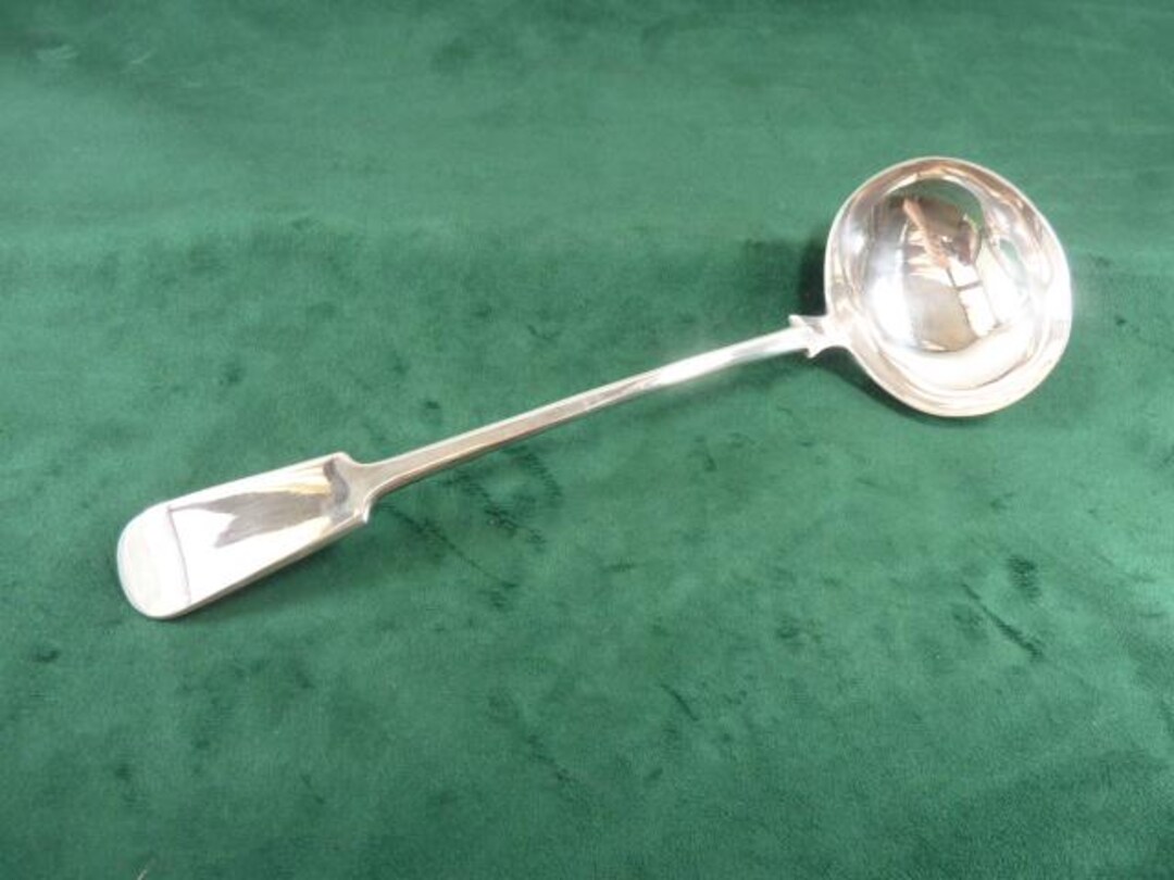 Nice Antique James Dixon Soup Punch Ladle Fiddleback Pattern Silver ...