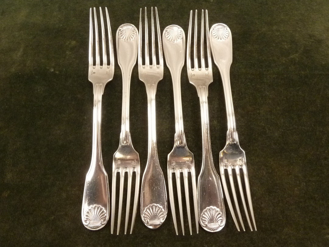 6 Nice Vintage Christofle Silver Plated Verdome Pattern Dinner Table ...