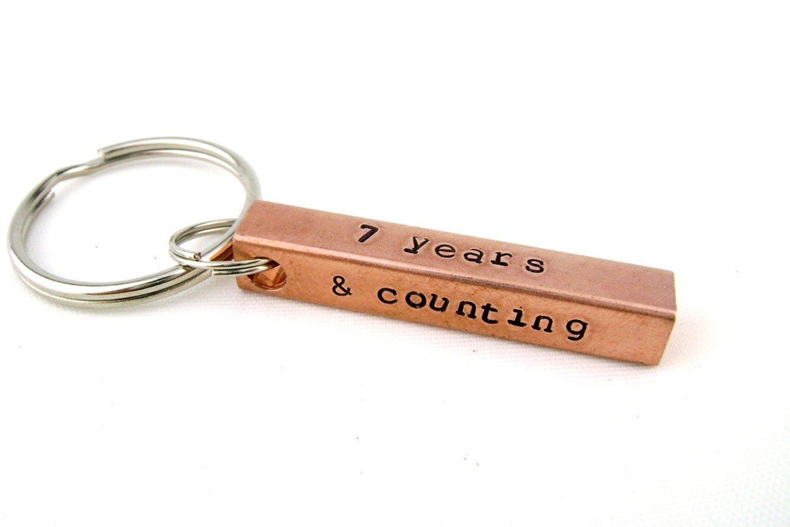 Personalized Copper Bar Keychain 7 Years & Counting - Etsy
