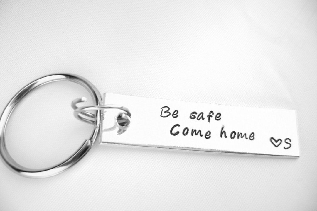 Be Safe Come Home Keychain Personalized With Initial, Police ...