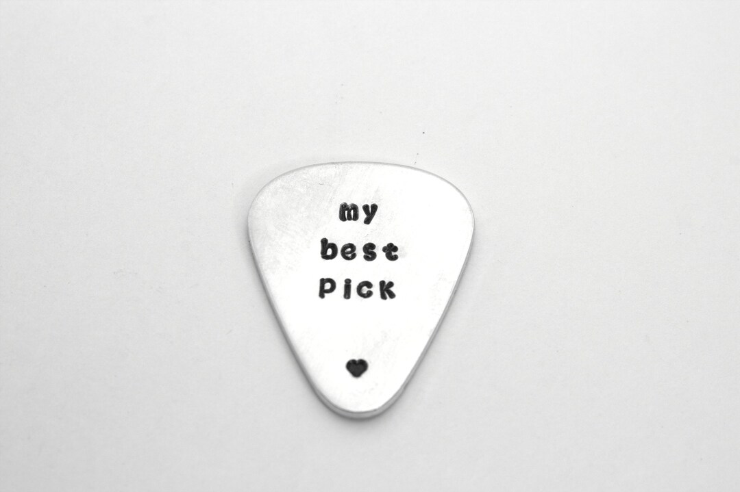 My Best Pick Hand Stamped Guitar Pick, Aluminum Plectrum, Gift for ...