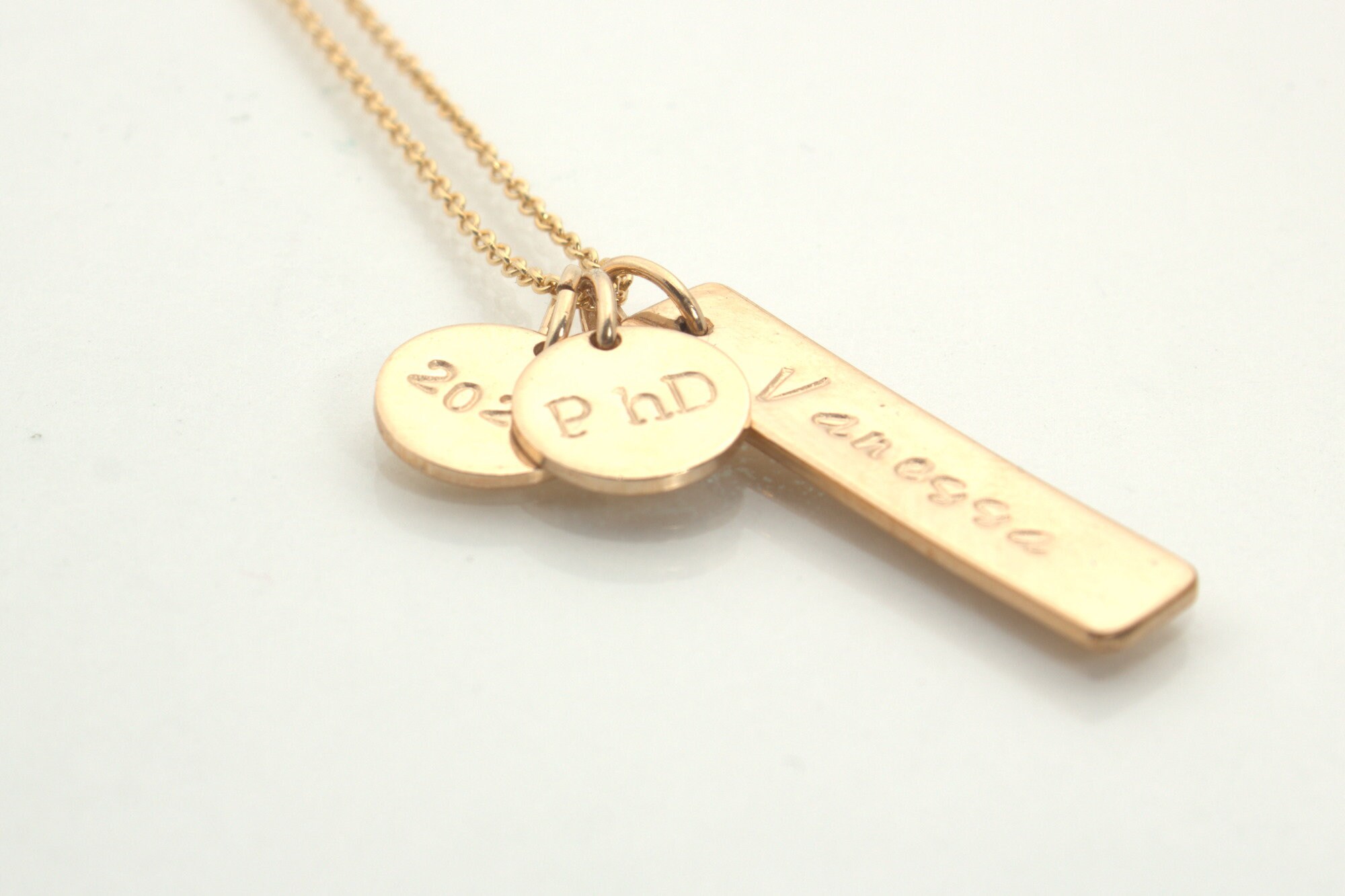 Graduation Necklace Gold Filled Name Pendant Personalized | Etsy