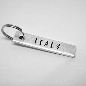 Personalized Tag With Country Name, One Travel Charm to Add to Keychain ...