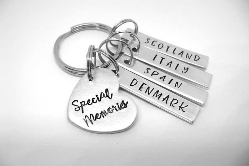 Travel Keychain With Collection of Countries Visited Travel - Etsy