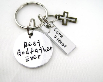 Baptism Christening Keychain for Godmother Godfather Godparents Gift ...