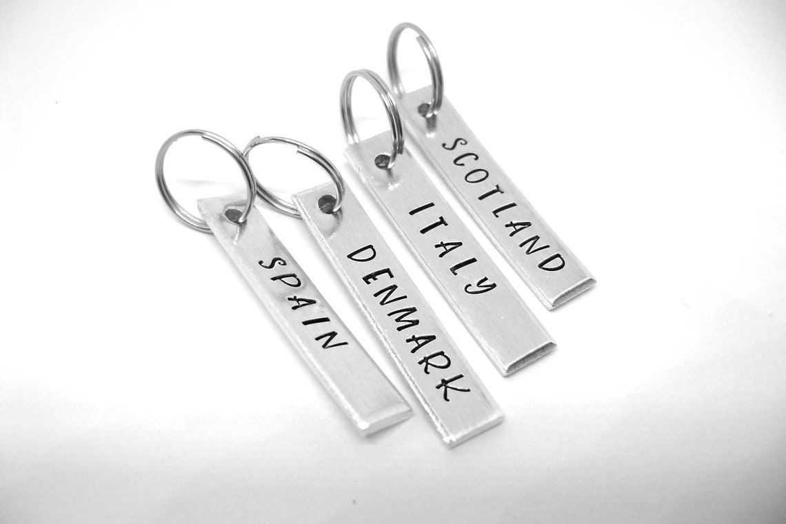 Personalized Tag With Country Name One Travel Charm to Add to | Etsy