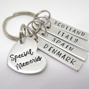 Travel Keychain With Collection of Countries Visited, Travel Lover Gift ...