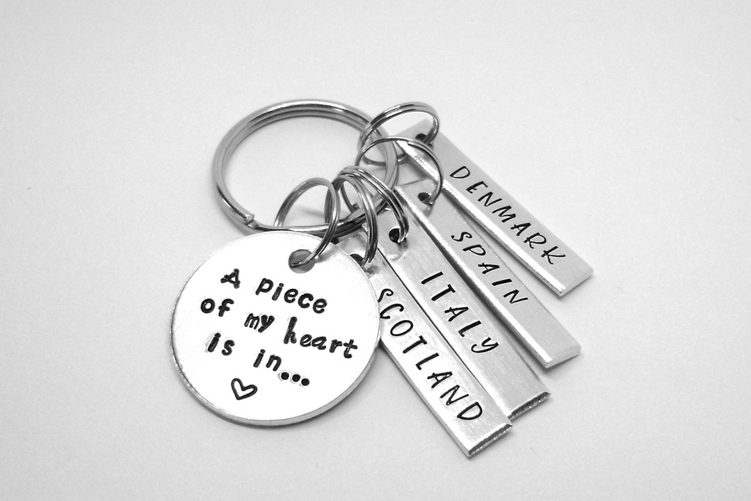 Countries Visited Keychain, Travel Lover Key Ring With Collection of ...