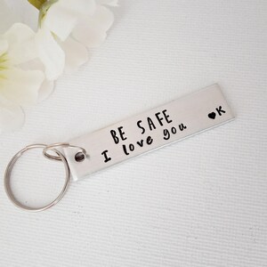 Be Safe I Love You Personalized Keychain With Initial, Lightweight Key ...