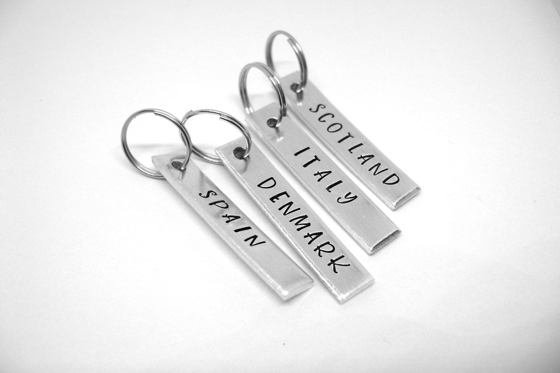 Personalized Tag With Country Name One Travel Charm to Add to | Etsy