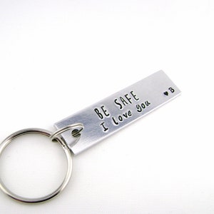 Be Safe I Love You Personalized Keychain With Initial, Lightweight Key ...