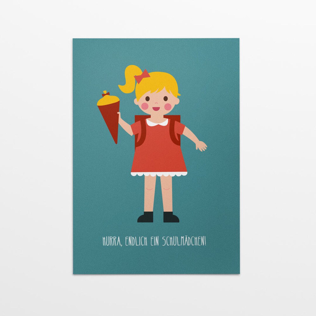 Hurray! Finally a Schoolgirl / Postcard for Schooling - Etsy
