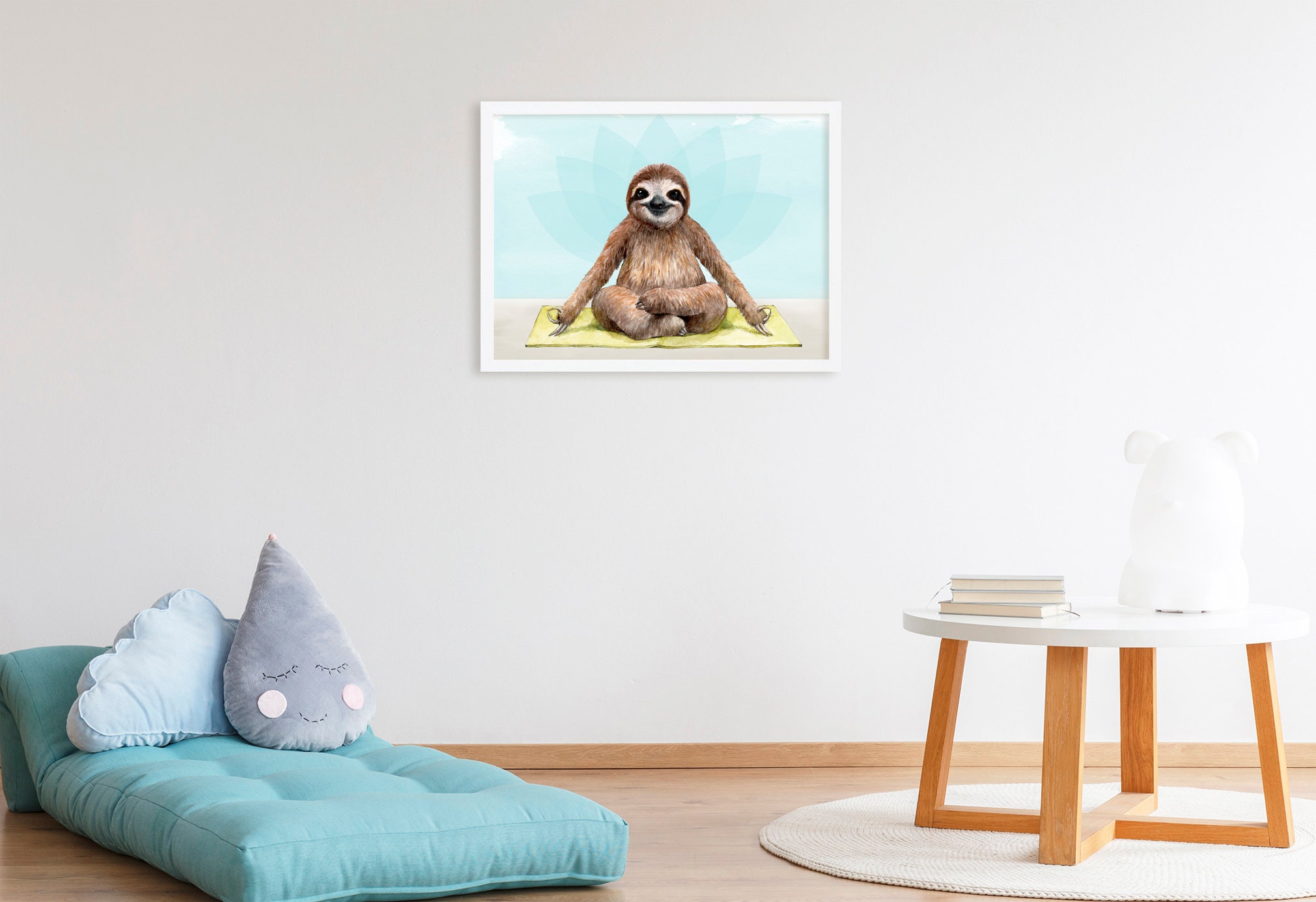 Sloth Yoga Art Print Funny Animal Poster Sloth in Yoga Pose | Etsy