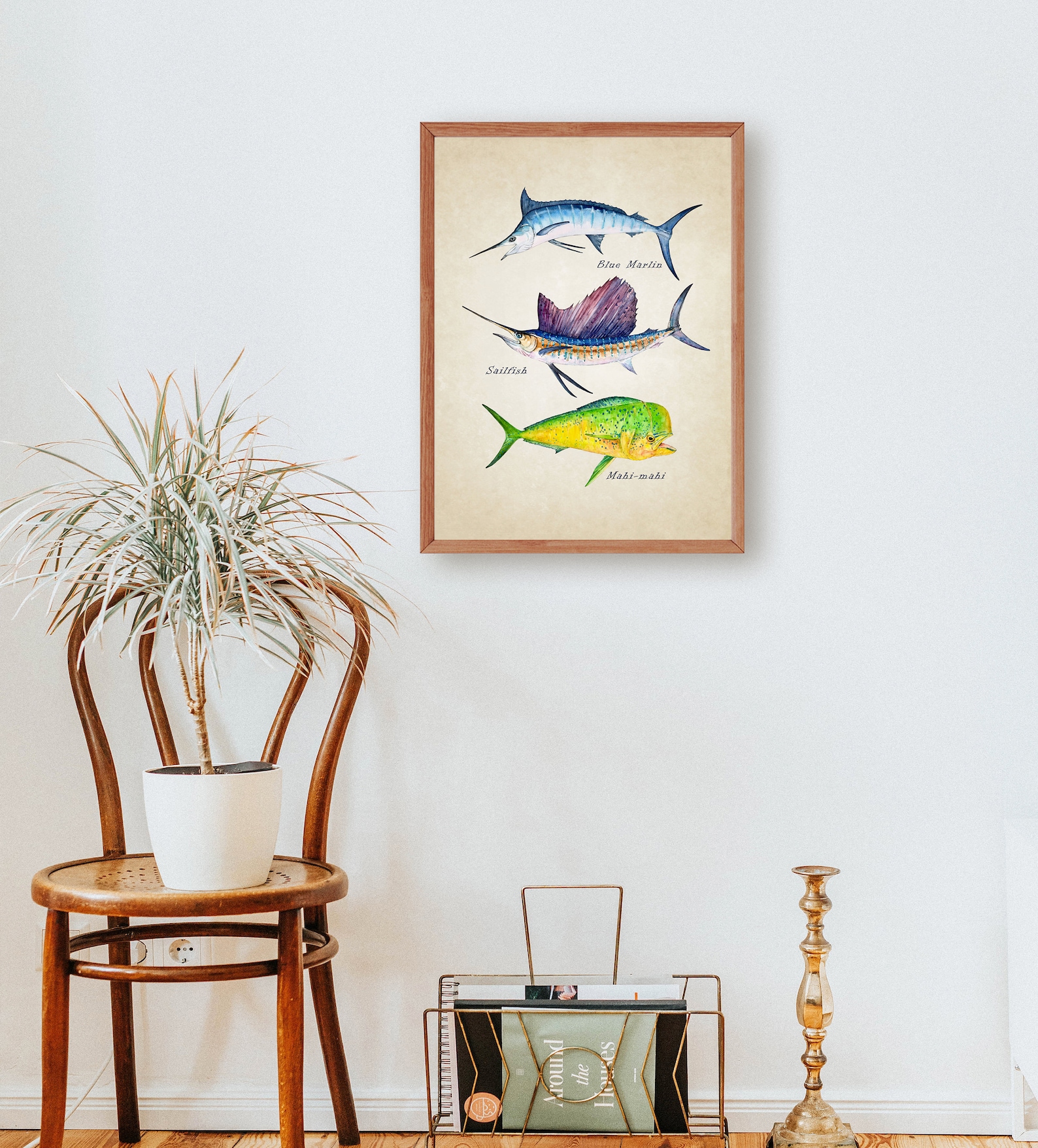 Ocean Fishes Painting Ocean Fishing Art Print Wall Art Fish - Etsy