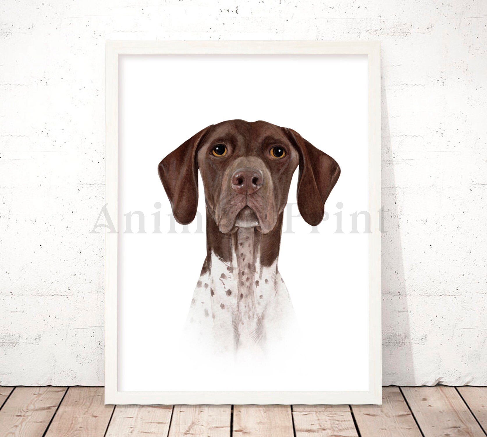 German Shorthaired Pointer Poster Dog Art Print Watercolor | Etsy