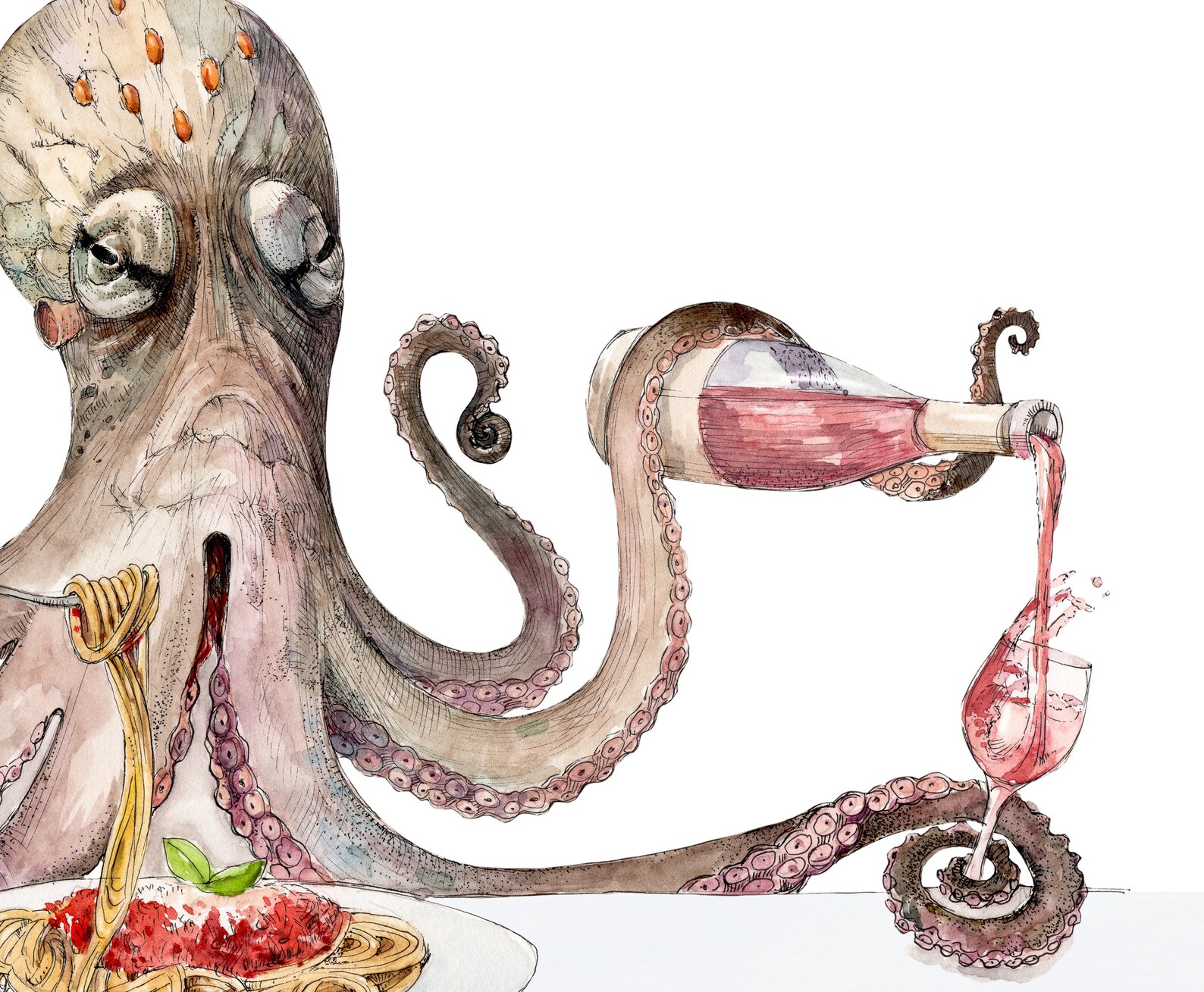 Octopus Funny Kitchen Décor Ocean Animal Art Print Octopus - Etsy