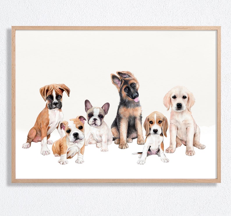 Dog Nursery Print, Puppy Nursery Décor, Animal Nursery Art, Pet Art ...