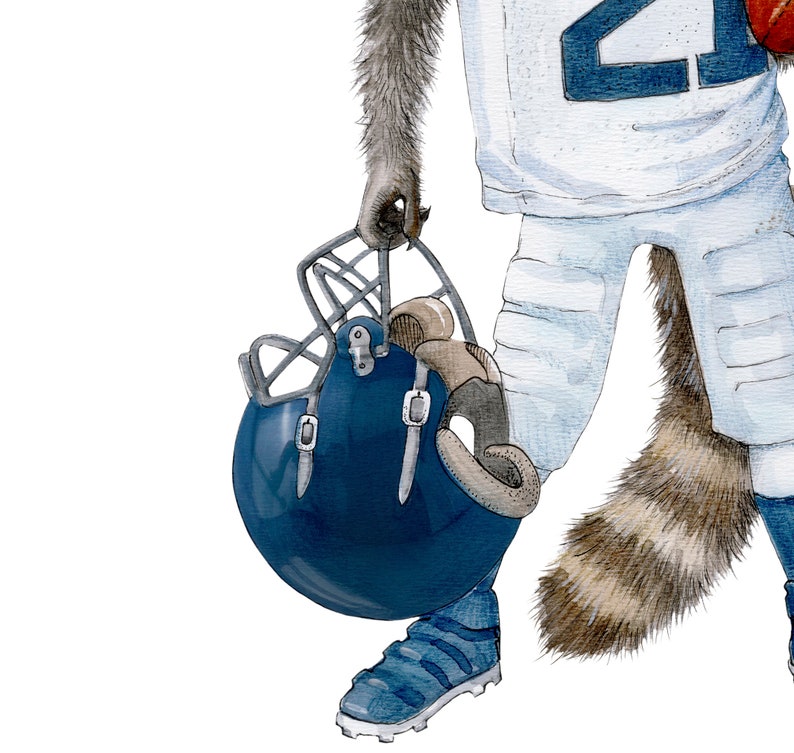 Raccoon as American Football Player Funny Animal Wall Art - Etsy