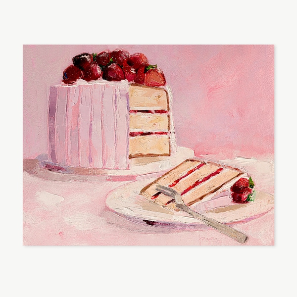 Strawberry Shortcake Painting - Etsy