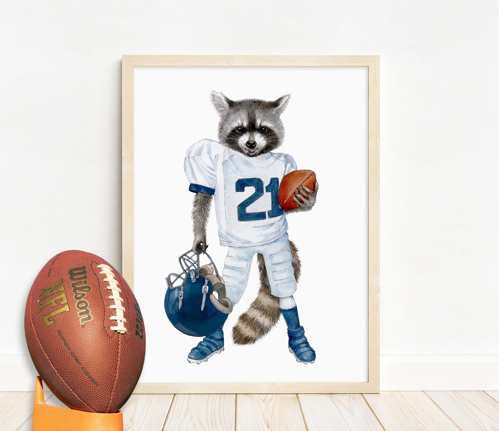 Raccoon as American Football Player Funny Animal Wall Art - Etsy