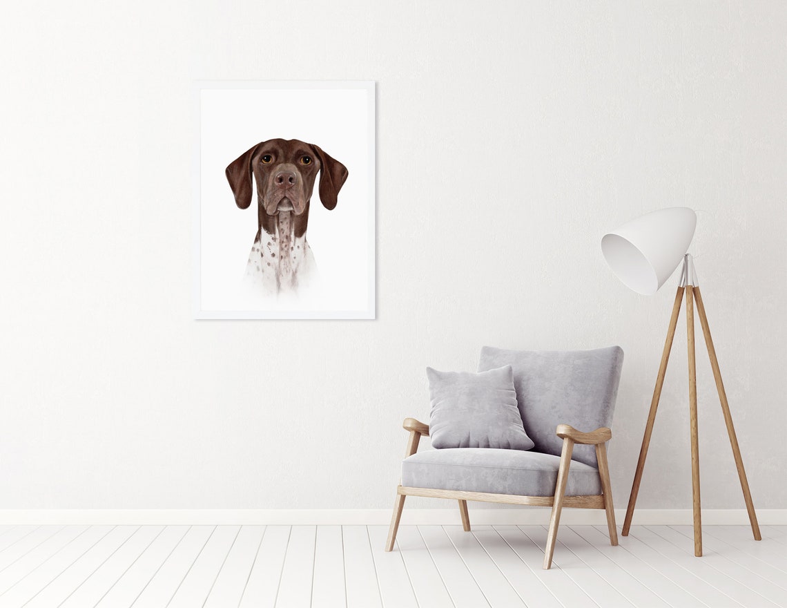 German Shorthaired Pointer Poster Dog Art Print Watercolor - Etsy
