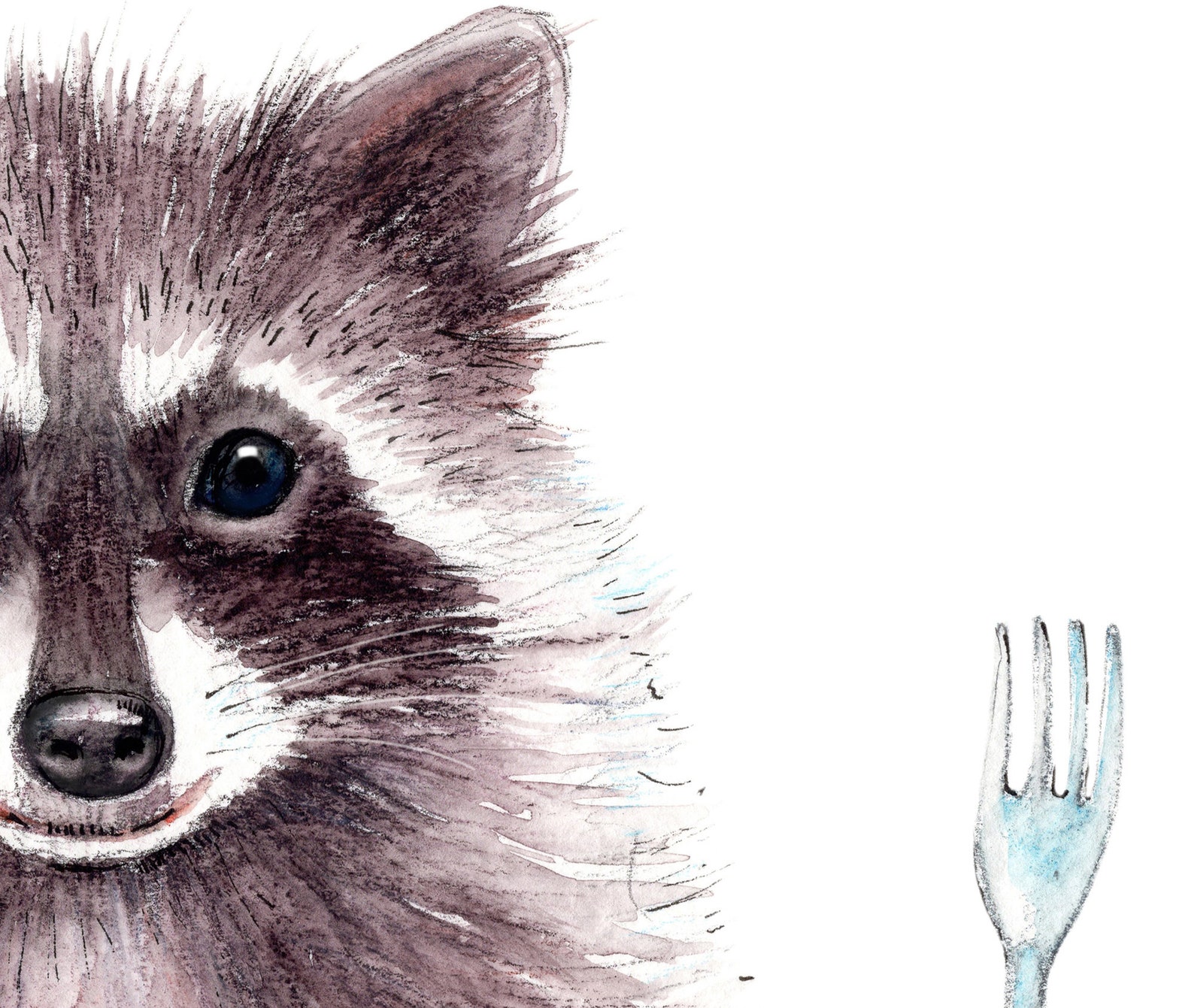 Raccoon Art Print Funny Kitchen Décor Kitchen Art Animal - Etsy
