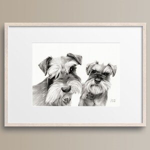 Custom Pet Portrait of 2 Pets, Watercolor Painting, Illustration ...