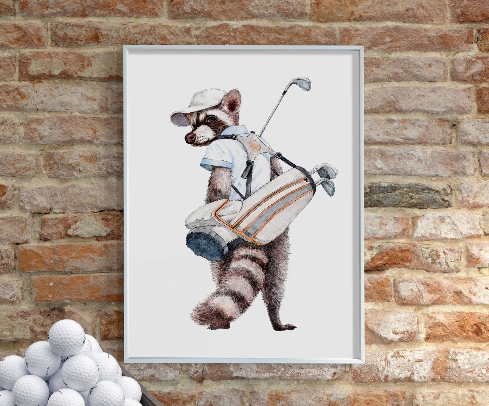 Golfer Raccoon, Funny Golf Art Print, Golf Nursery Print, Animal Sport ...