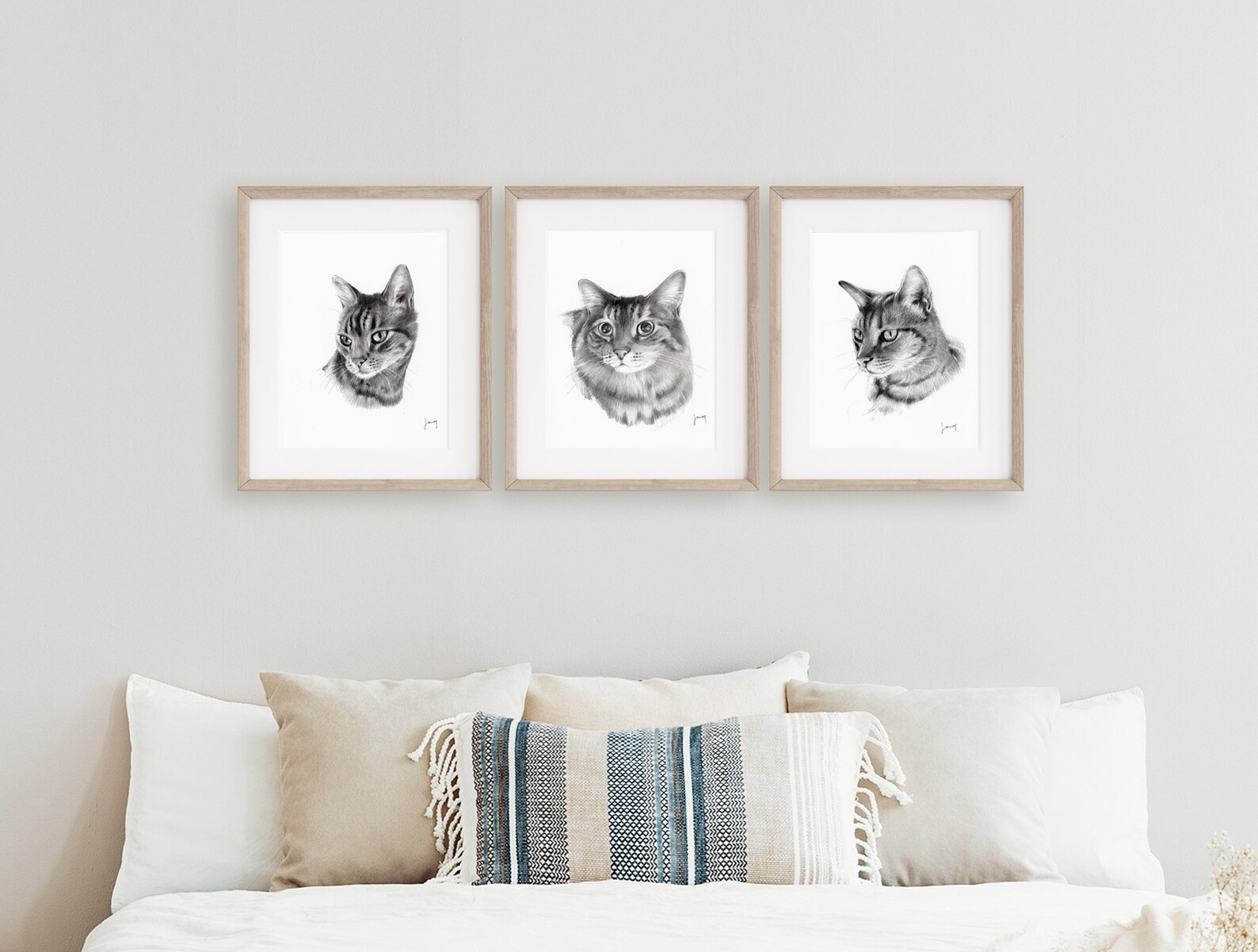Cat Portrait From Photo Custom Drawing Hand Drawn Pet | Etsy