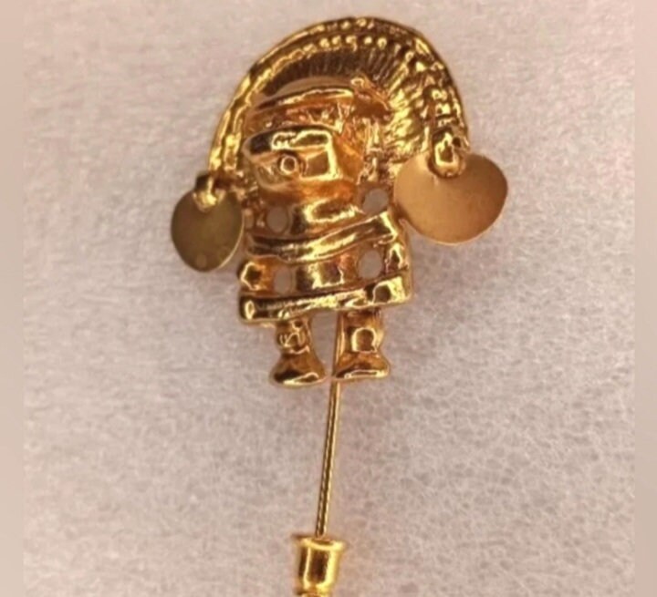 Vintage Mayan God Inca Mexico Womens Gold Tone 2 Stick - Etsy