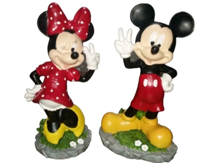 Disney 8" High Mickey Mouse and Minnie Mouse Peace Sign Home Garden ...