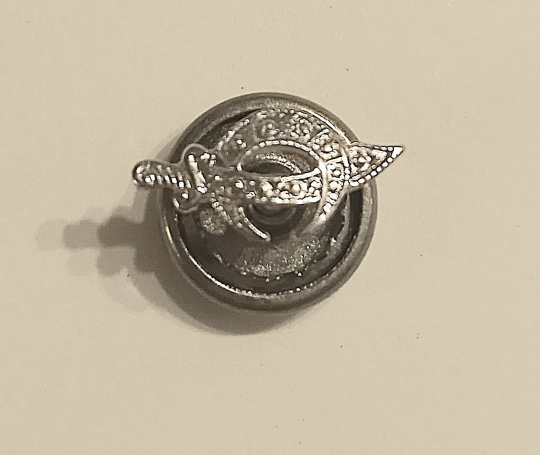 Vintage Mens Jewelry 14k White Gold & Diamond Masonic Shriners Lapel ...