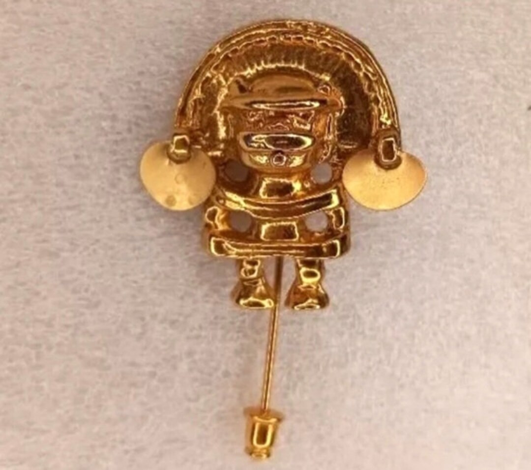 Vintage Mayan God Inca Mexico Womens Gold Tone 2 Stick - Etsy