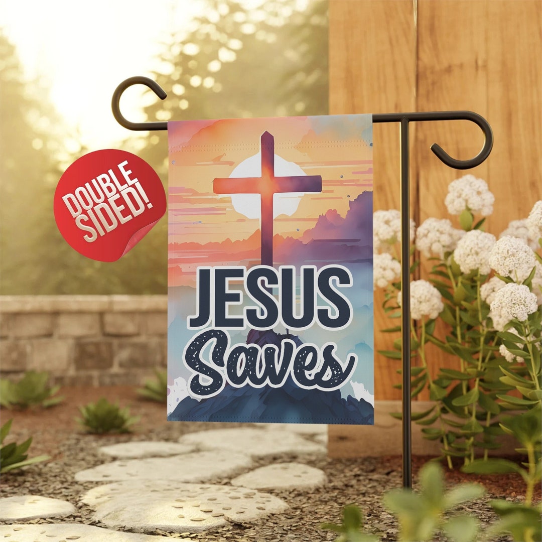 Jesus Saves Flag, Christian Cross, Christian Garden Flag, Sizes: 12 X ...