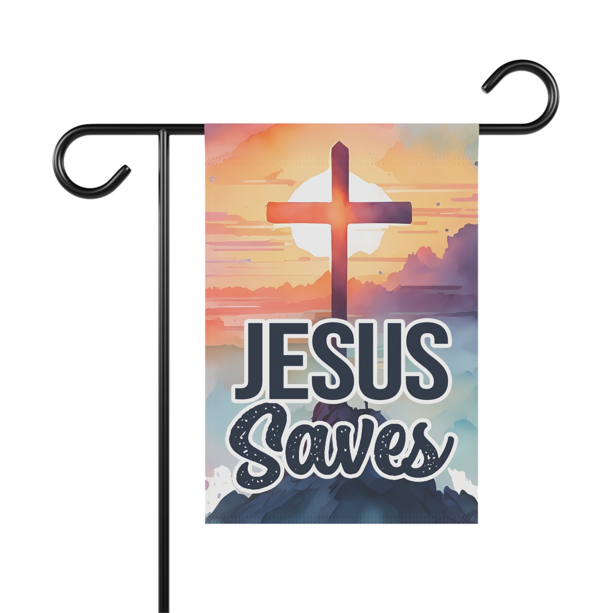 Jesus Saves Flag, Christian Cross, Christian Garden Flag, Sizes: 12" X ...
