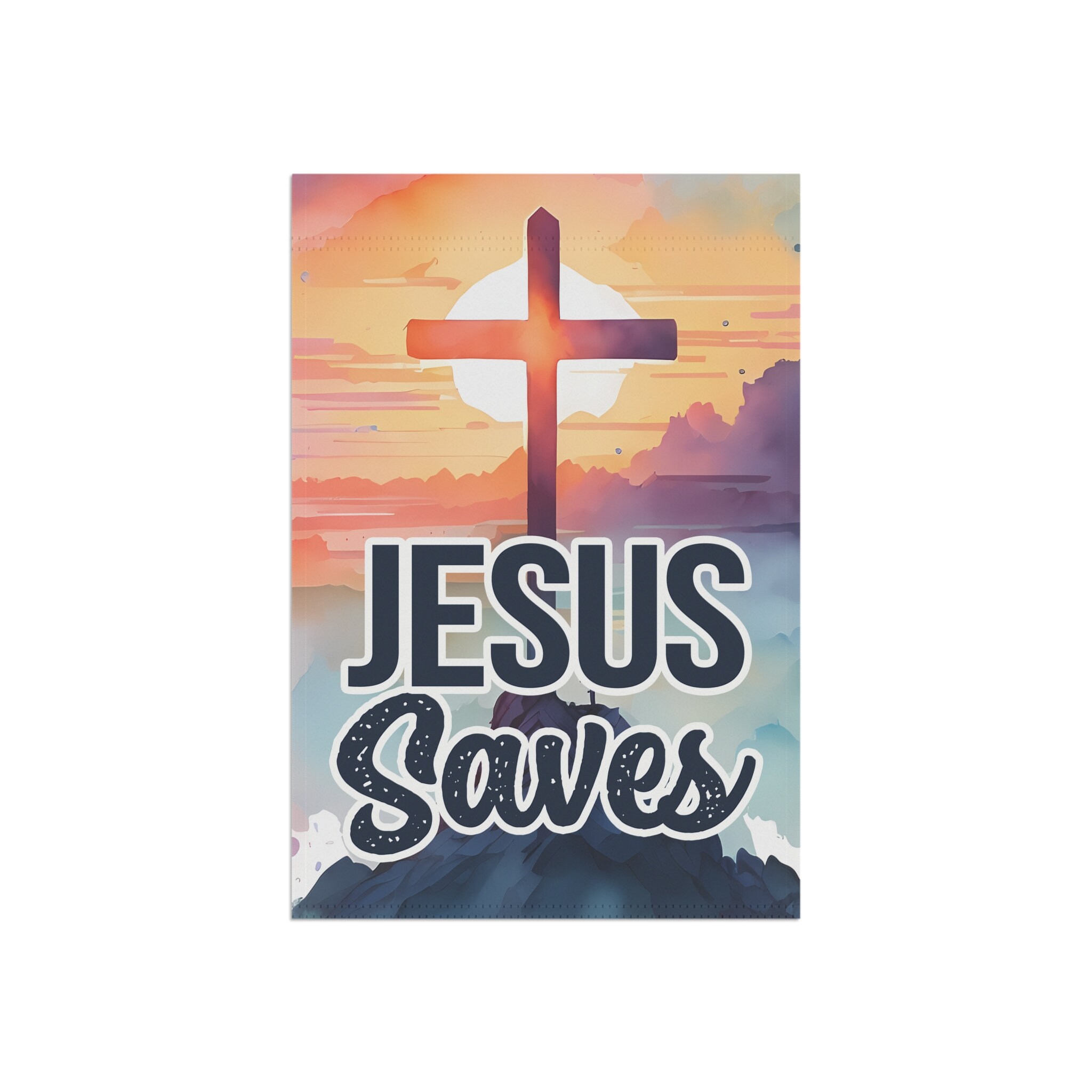 Jesus Saves Flag, Christian Cross, Christian Garden Flag, Sizes: 12" X ...