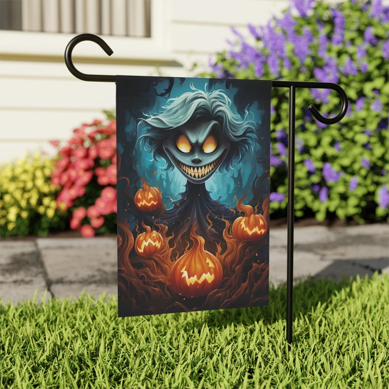 Creep Skeleton Witch Magical Fire Double Sided Garden Flag, Spring ...